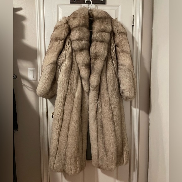 Saga Fox | Jackets & Coats | Vintage Blue Fox Fur Coat By Saga Fox Full ...